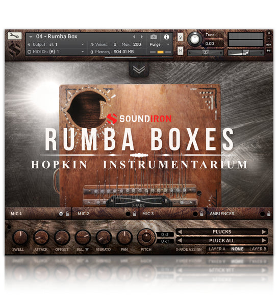 Soundiron Rumba Boxes - unique wooden bass kalimbas for Kontakt NKS